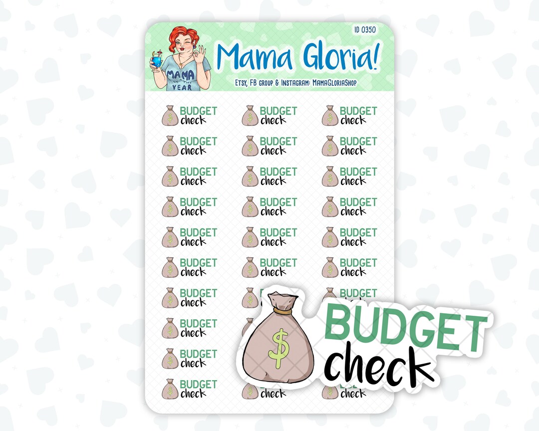 Budget Check Text Sticker With Icon - Etsy