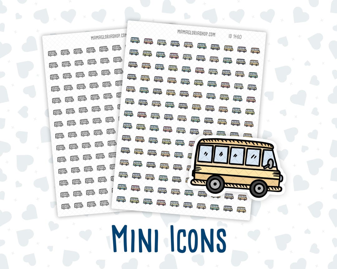 School Bus - Student Drop-off - Back-to-school - Doodle Icon-sticker - Etsy