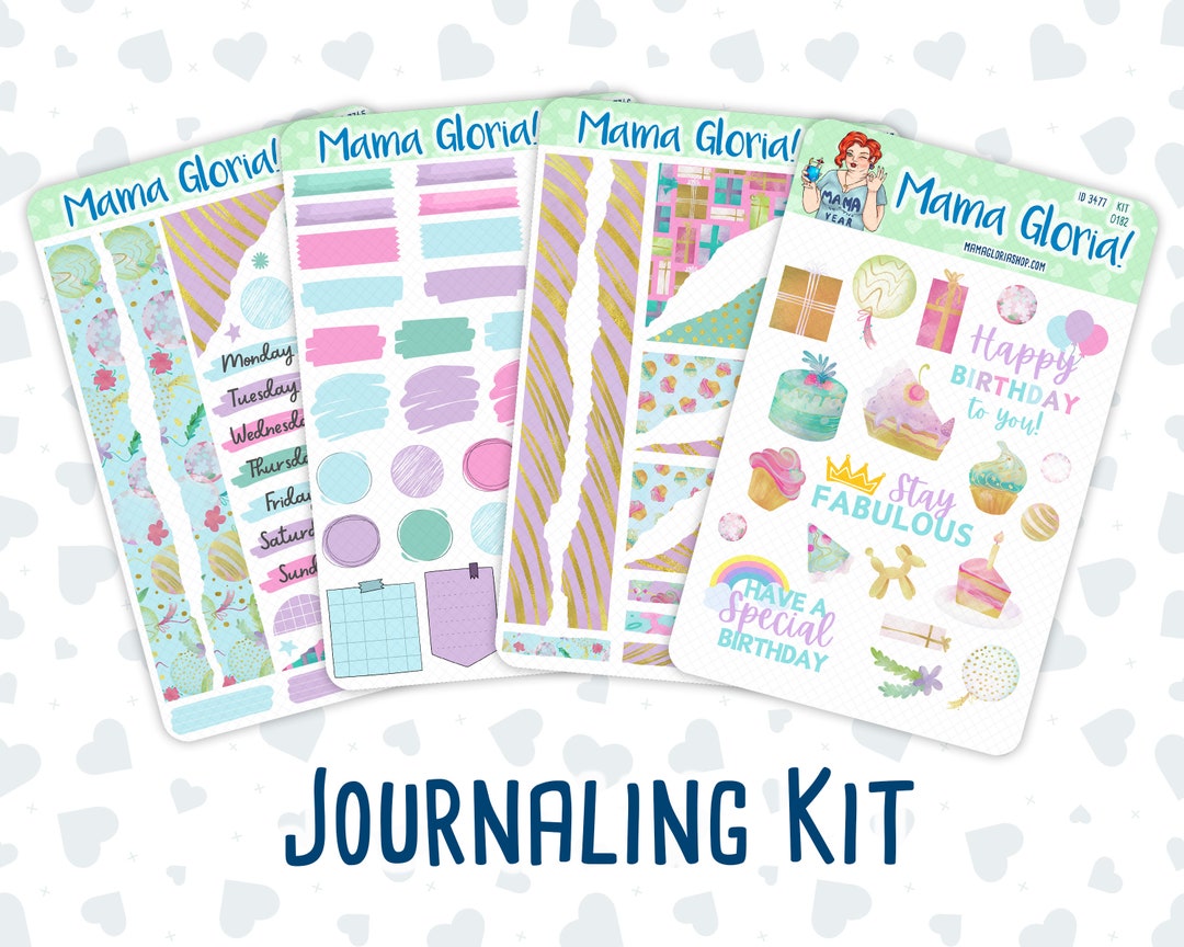 Kit 0182 - Journaling Kit - Birthday - for Planner - Notebook - Journal ...