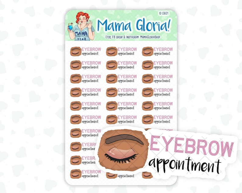 Eyebrow Appointment Text Stickers for Planners ID - Etsy
