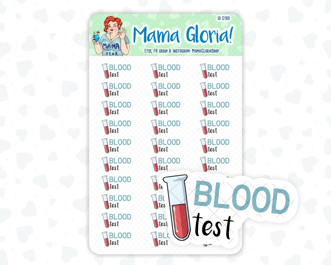 Blood Test Text Stickers for Planners ID 0189 - Etsy