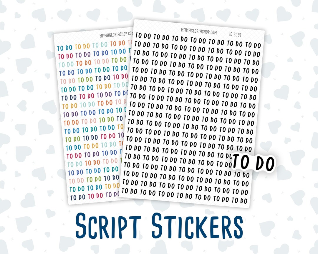 To Do - Script Stickers for Planners - Headers - Etsy