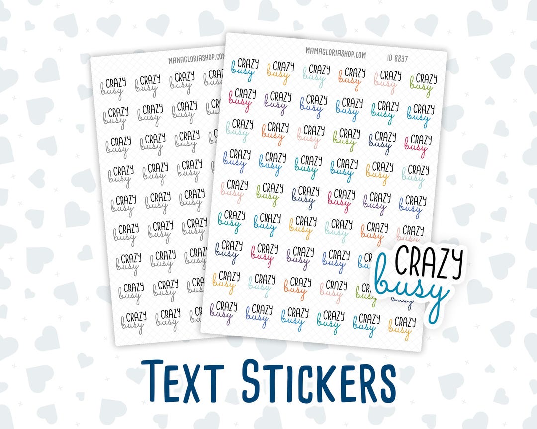 Crazy Busy - Text Stickers for Planners - Handwritten - Etsy
