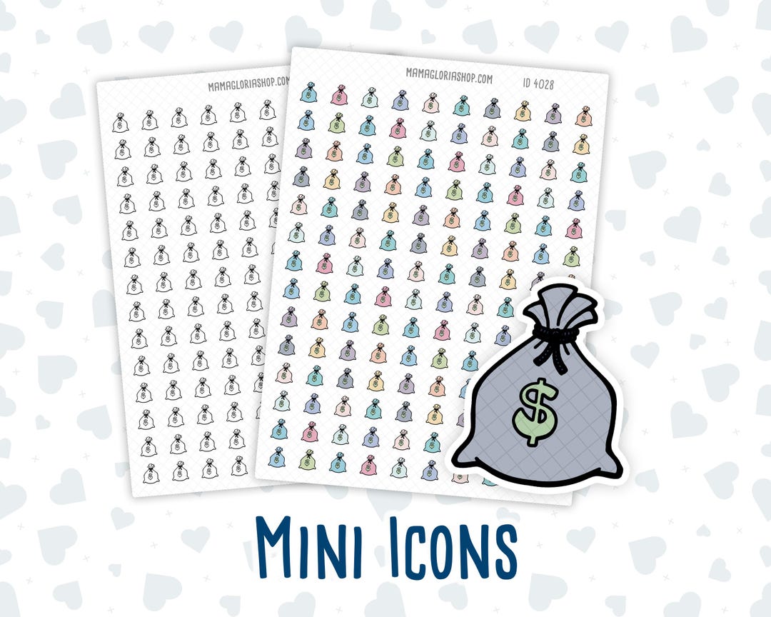 Money Bag - Savings - Cash Budget - Doodle Icon-sticker - Etsy