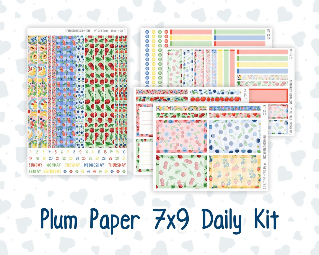 Kit 0220 - 7x9 - Plum Paper Daily - Weekly Kit - June - June Berries - Etsy