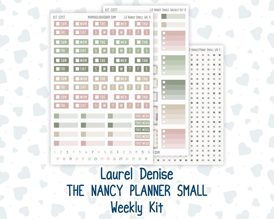 Kit 0257 - Laurel Denise the Nancy Planner Small - Weekly Kit - March ...