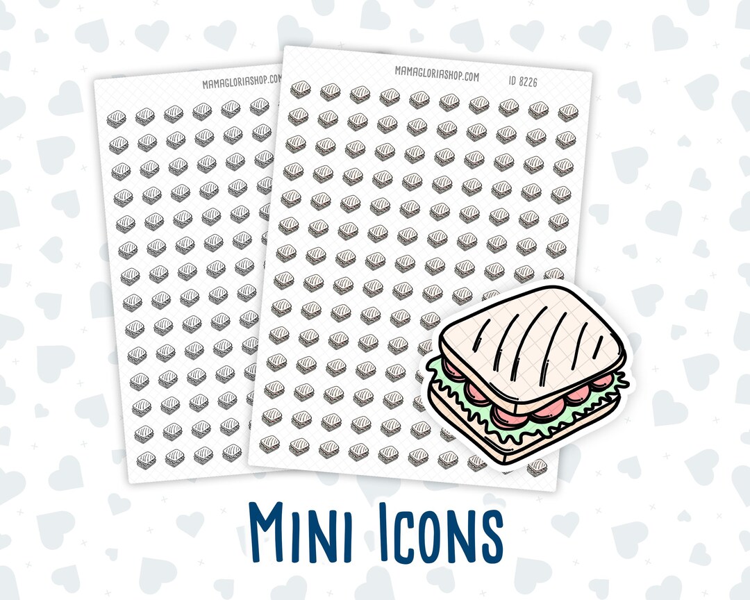 Lunch Time - Sandwich - Doodle Icon Sticker - Etsy