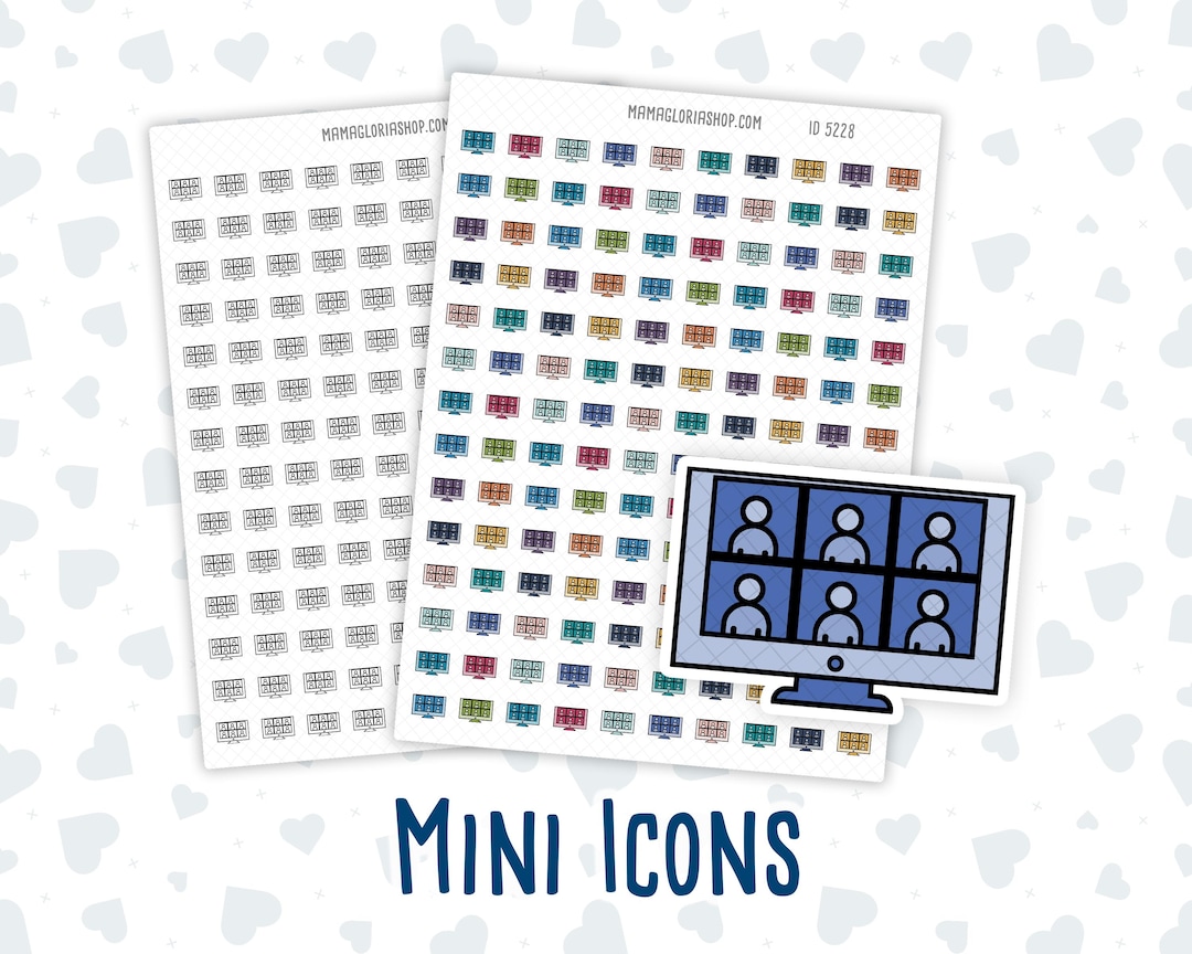 Virtual Meeting - Zoom - Online Class - Doodle Icon Sticker - Etsy