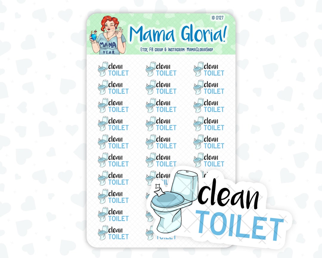 Clean Toilet Text Stickers for Planners, ID 0127 - Etsy