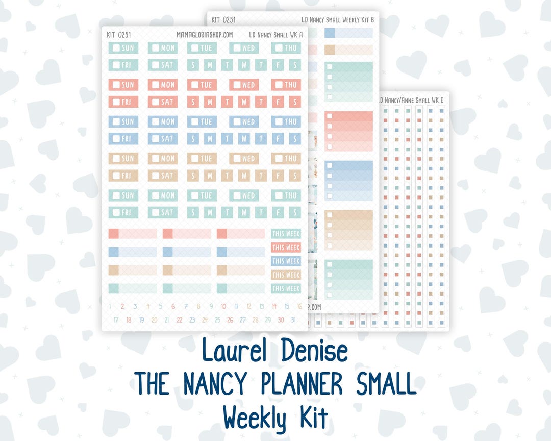 Kit 0251 - Laurel Denise the Nancy Planner Small - Weekly Kit - January ...