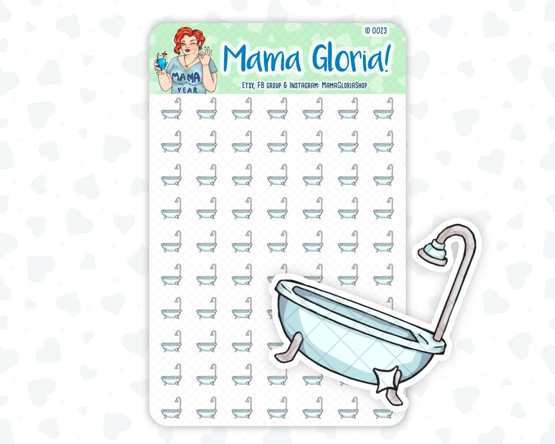 Bath Bathroom Stickers for Planners ID 0023 - Etsy