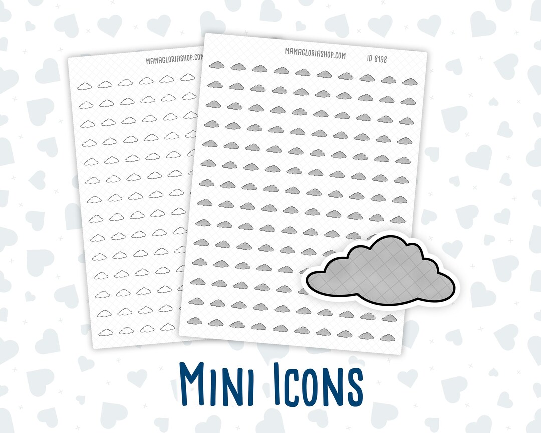 Cloudy Weather - Doodle Icon Sticker - Etsy