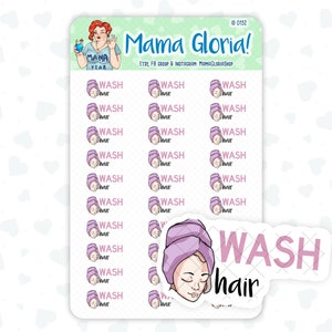 Wash Hair Text Stickers for Planners ID 0152/0604/0325 - Etsy