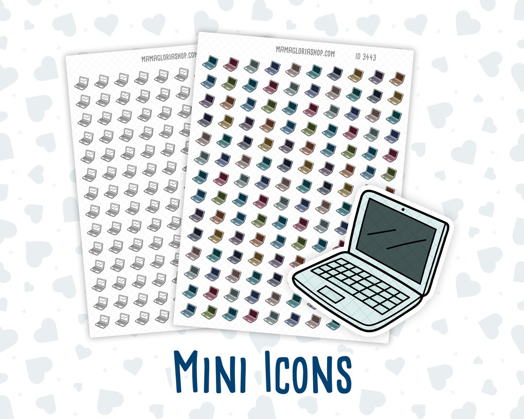 Laptop - Work - Doodle Icon Sticker - Etsy