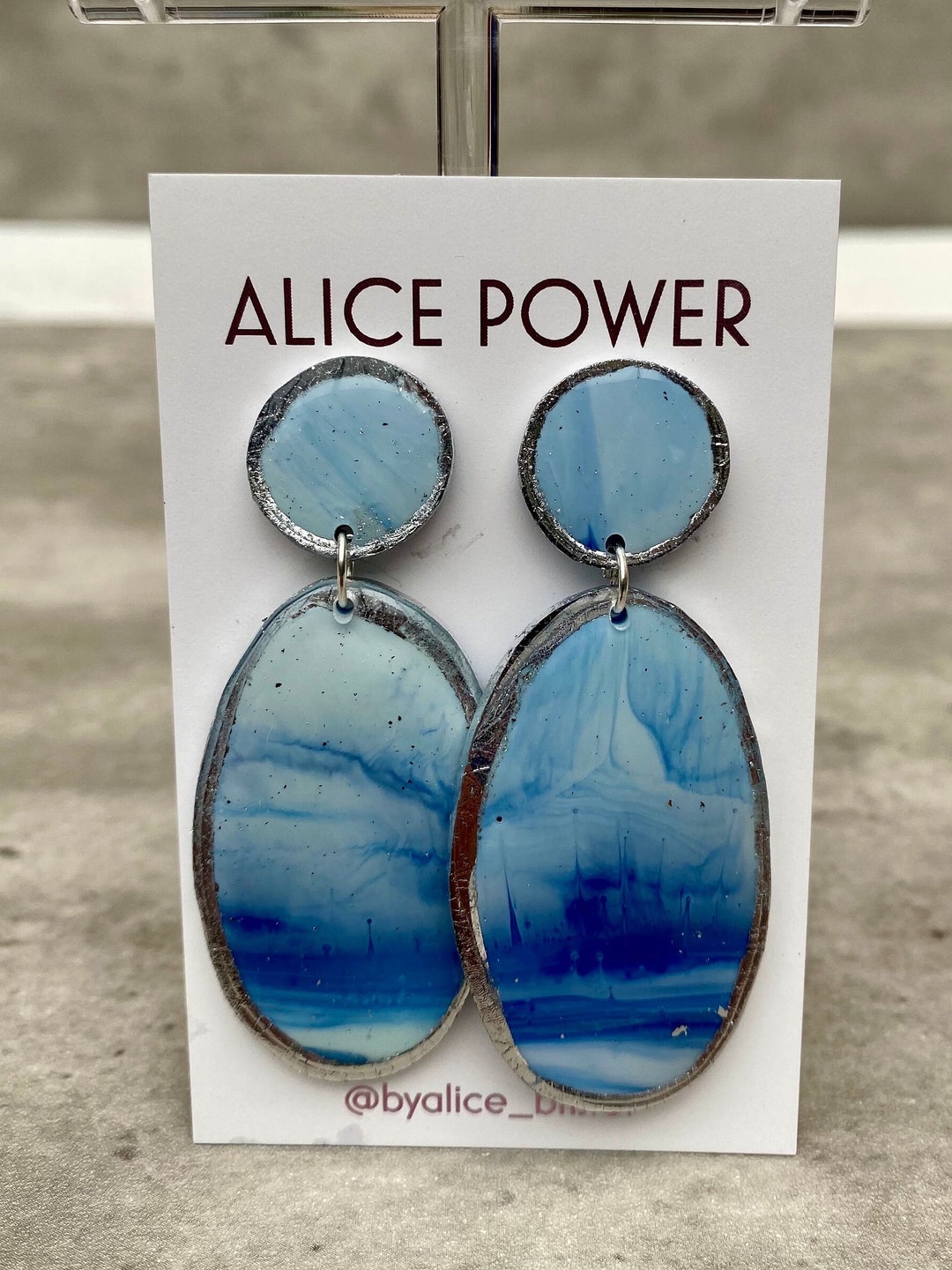 Handmade Resin Earrings, Handmade Resin Earrings, Silver Earrings ...