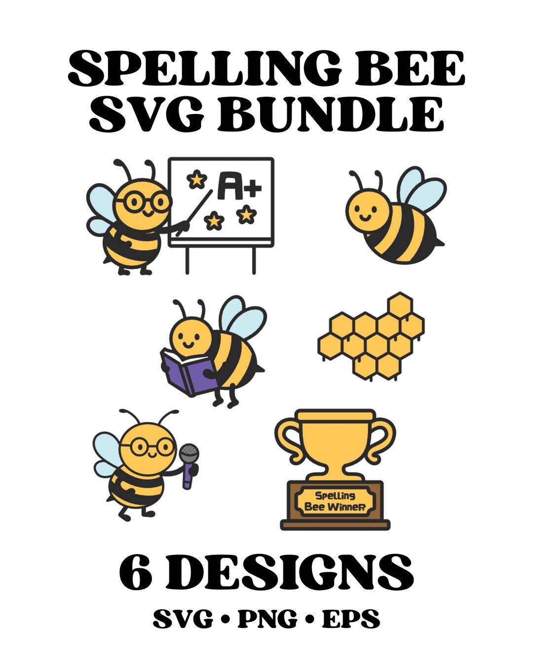 Spelling Bee SVG Bundle – Teacher Classroom Decor, Awards (digital ...