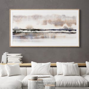 Abstract Savannah Watercolor Print: Brown Grey Landscape Panorama - Etsy