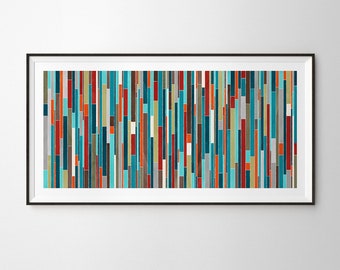 Turquoise Orange Art | Etsy