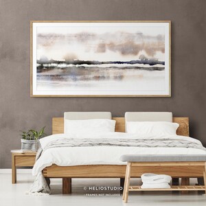 Abstract Savannah Watercolor Print: Brown Grey Landscape Panorama - Etsy
