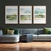 Set of Three Blue Green Abstract Savannah Landscape Art Prints. 3 Piece ...