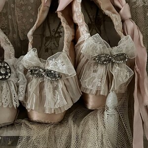 Beautiful Antique Pointe Bloch Ballet Shoes With Antique Lace and Georgian Paste Buckles - Etsy