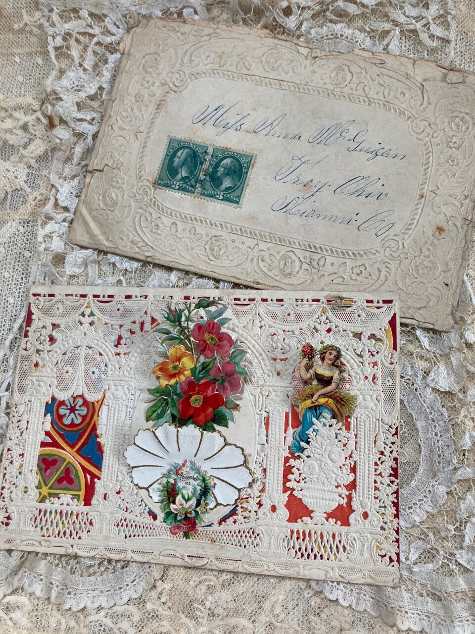 Beautiful American Victorian Paper Lace Valentine Card and - Etsy