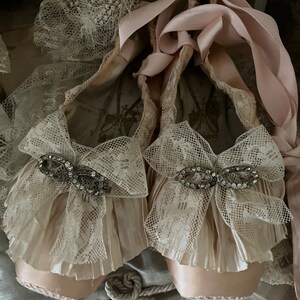 Beautiful Antique Pointe Bloch Ballet Shoes With Antique Lace and Georgian Paste Buckles - Etsy