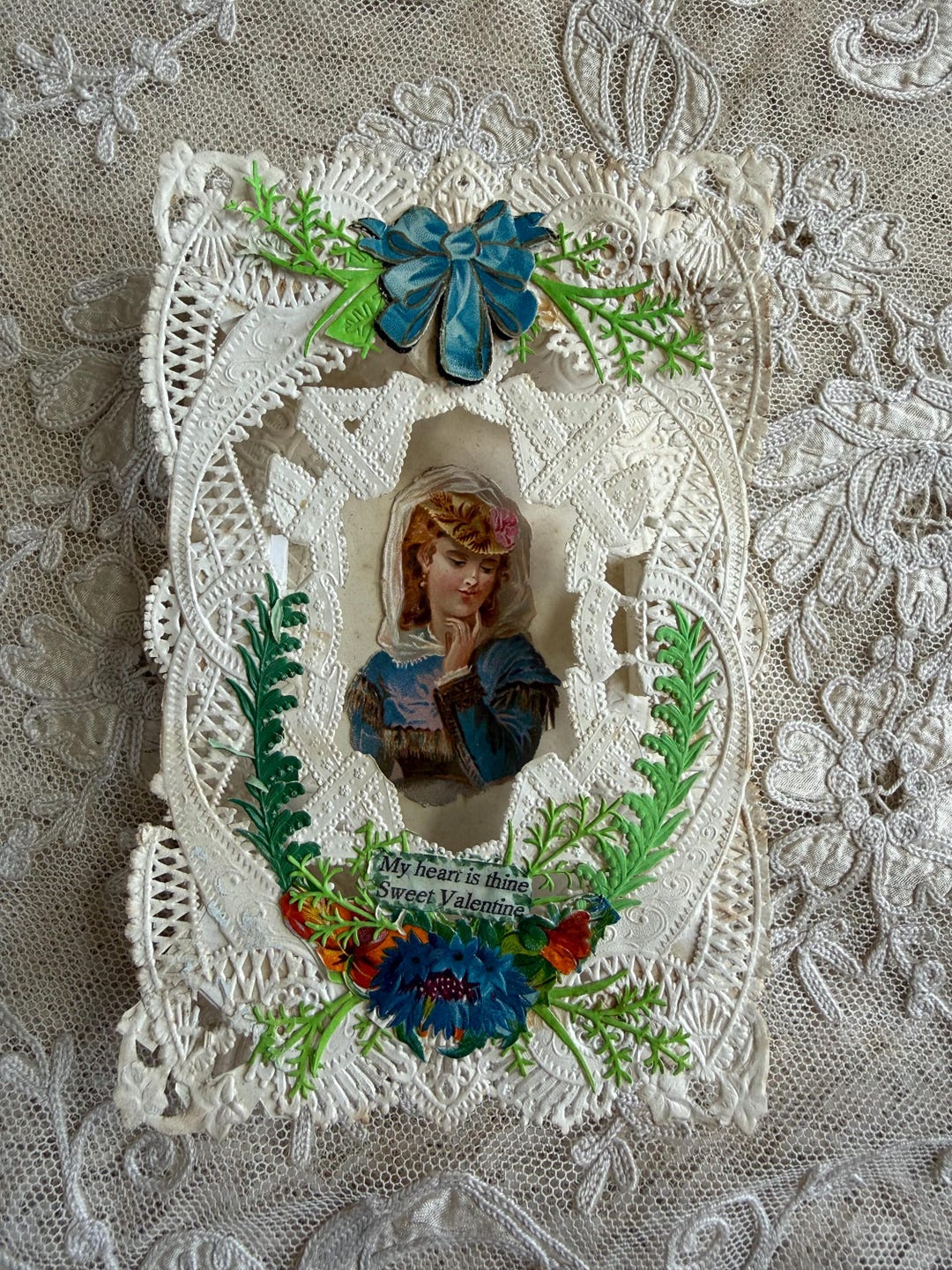 Antique Paper Lace Valentine Card With Envelope - Etsy