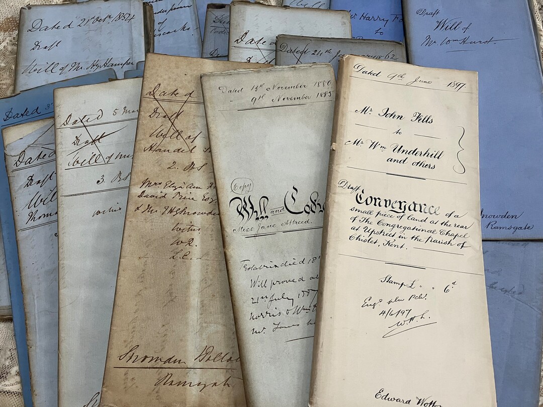 1800's Antique Hand Written Wills and Deeds - Etsy