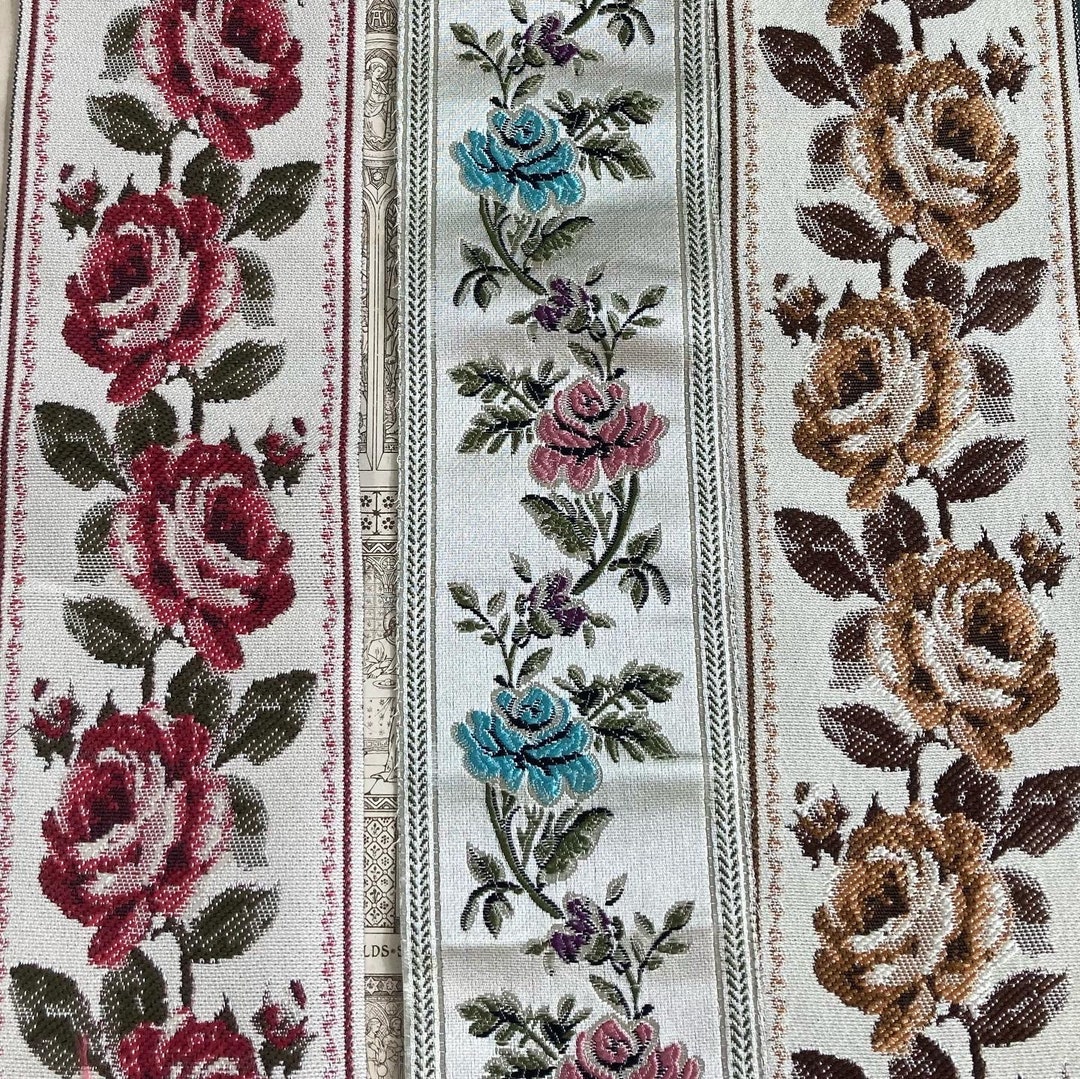 French Embroidered Brocade Trim, Antique and Vintage Floral Trim - Etsy