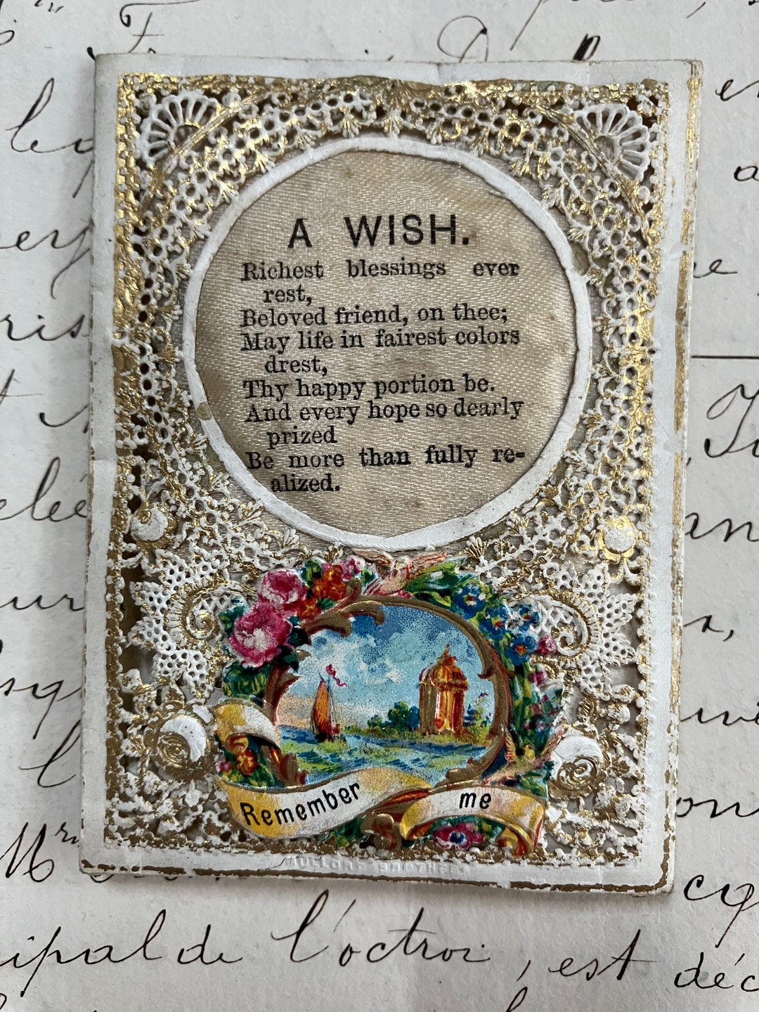 Nineteenth Century Paper Lace Padded Card Embossed Lace Card - Etsy