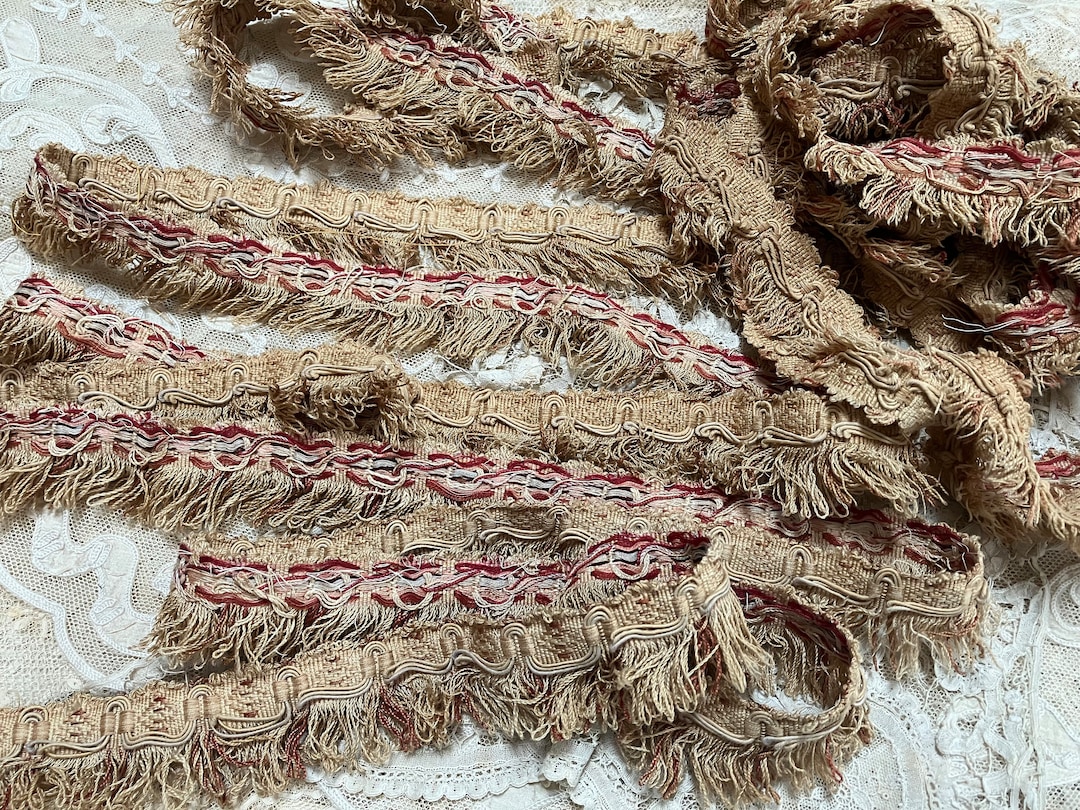 Two Large Nineteenth Century French Chateau Curtain Brocade Trim ...
