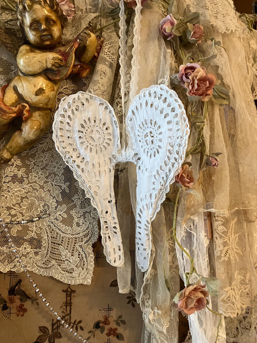 Antique Lace Angel Wings, Boudoir Decoration - Etsy