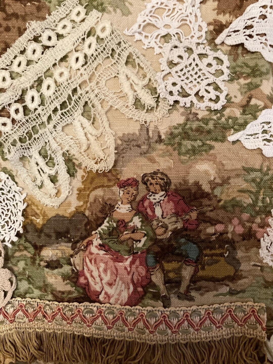Sanderson Toile Vintage Linen Les Plaisir's and Victorian Embellishment ...