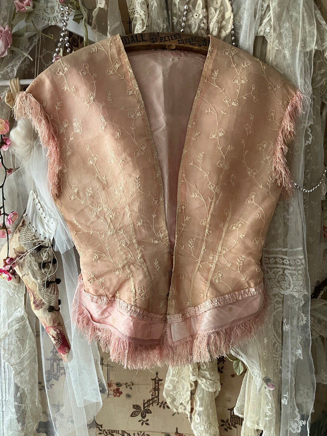 Stunning Antique French Theatre Pink Silk and Lace Jumps Jupe Jacket ...