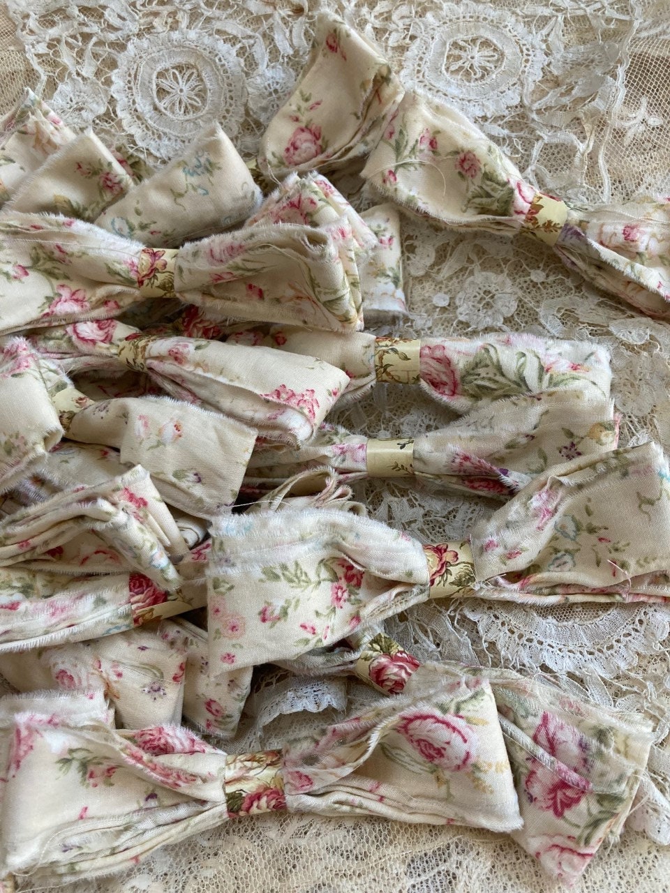 Hand Torn Ribbons Using Vintage Peonies and Roses 100% Soft - Etsy