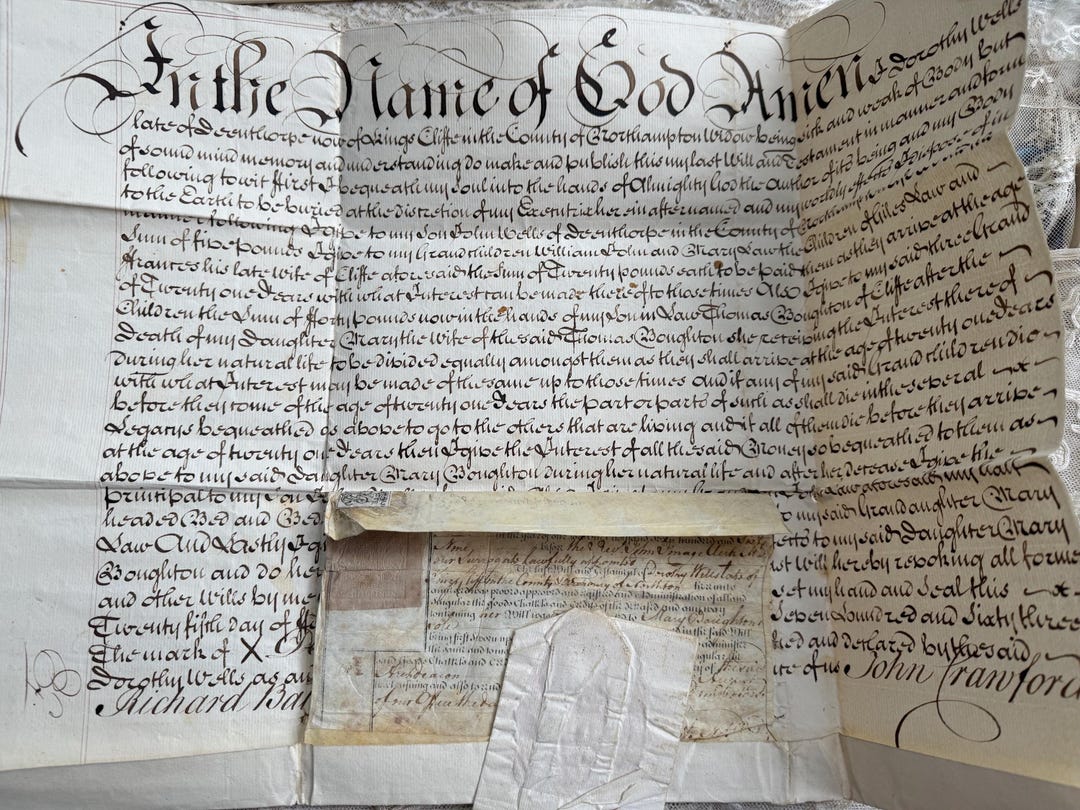 1763 Antique Hand Written Paper Indenture Will - Etsy