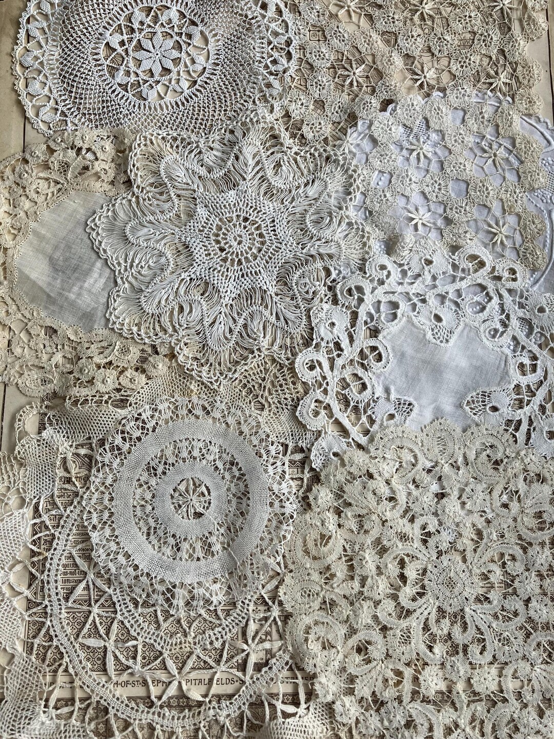 Nine Antique Lace Doilies, Doily Mats - Etsy