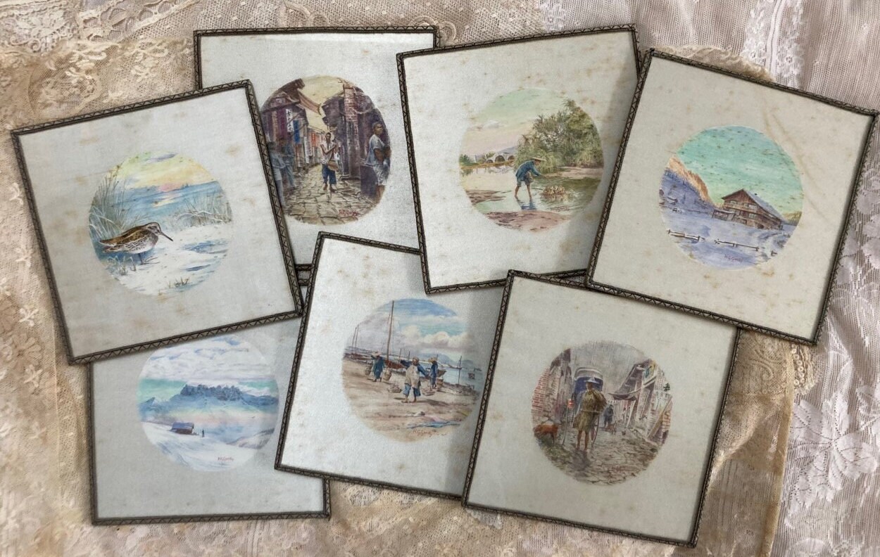 Seven Antique Hand Painted H.g.gandy henry George Gandy From | Etsy