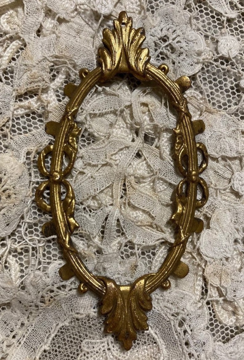 Rare Victorian Antique Ornate Brass Oval Frame Embellishments - Etsy