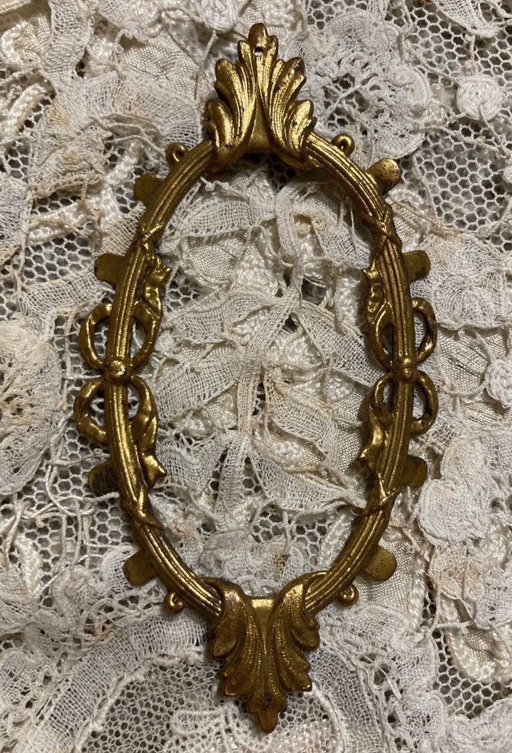 Rare Victorian Antique Ornate Brass Oval Frame Embellishments - Etsy