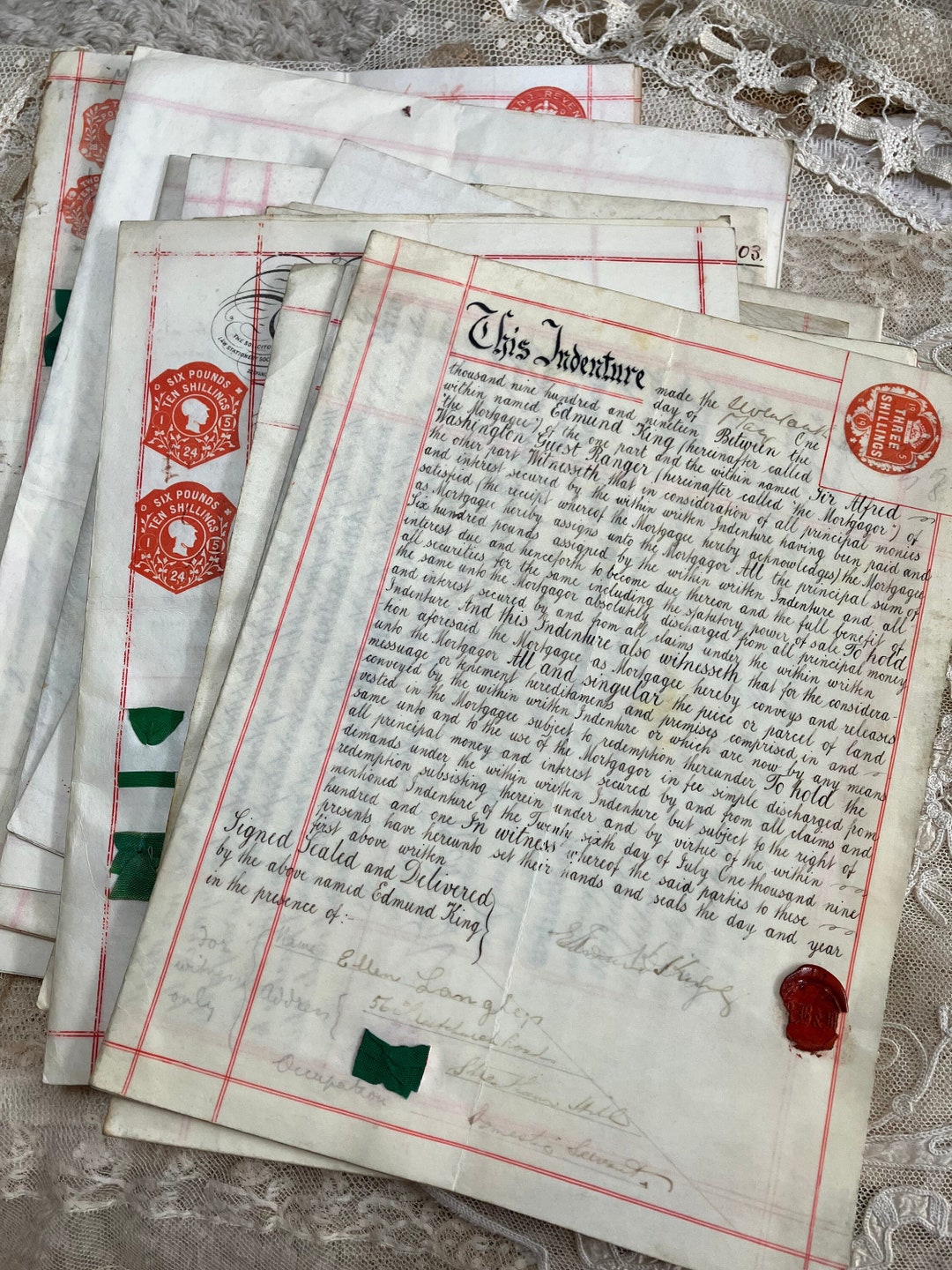 Antique 1900’s Hand Written Legal Indenture Vellum Deeds - Etsy