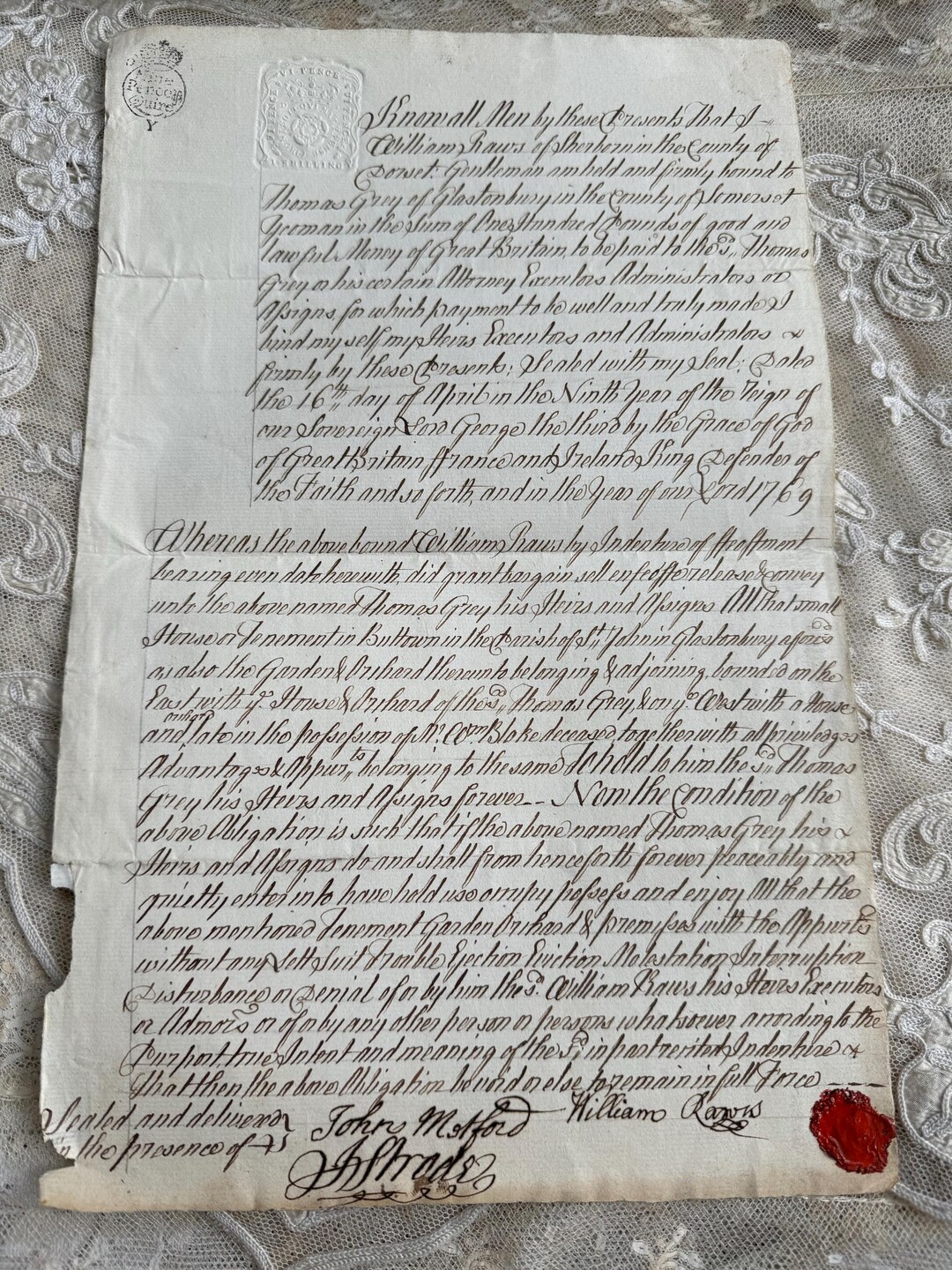 1769 Antique Hand Written Paper Indenture Will - Etsy
