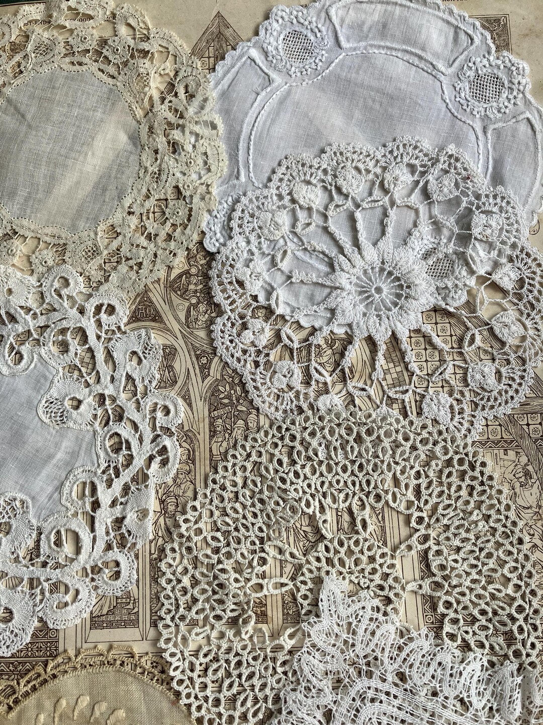 Nine Antique Lace Doilies, Doily Mats - Etsy
