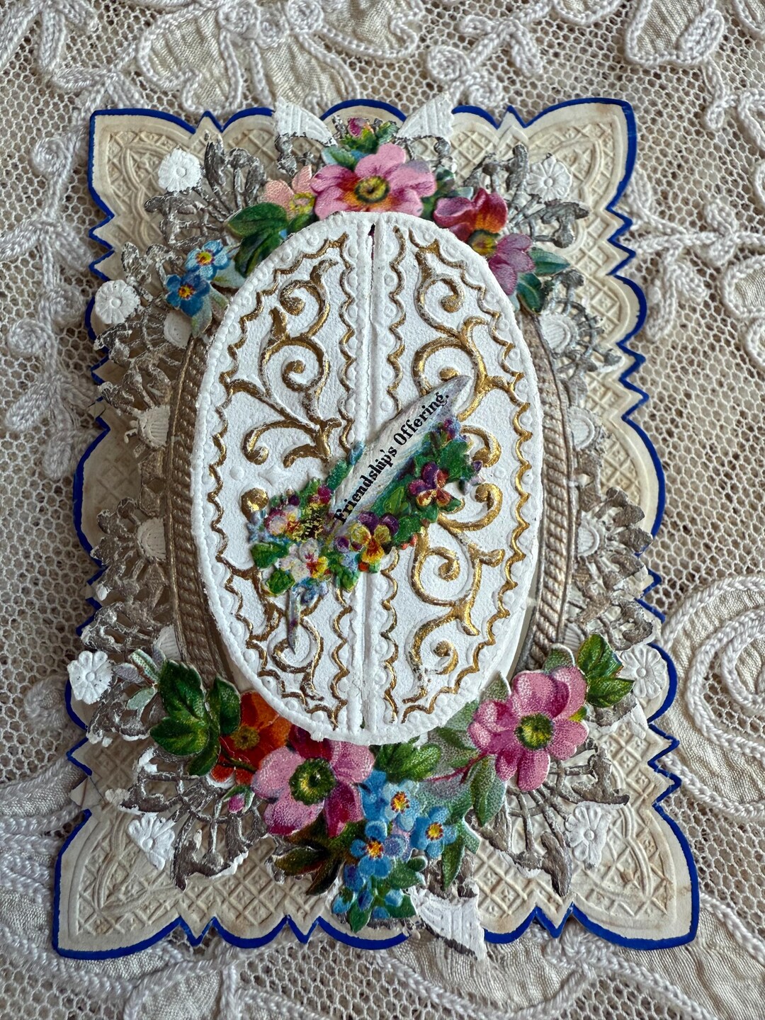 Sweet Antique Paper Lace Valentines Little Card From 1800's - Etsy