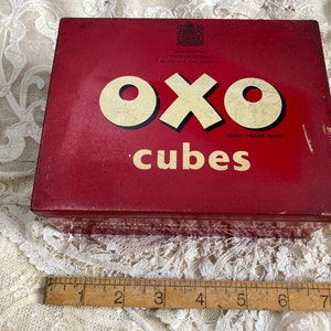 Vintage OXO Cube Tin, Kitchen Vintage Storage,haberdashery Storage Tin ...