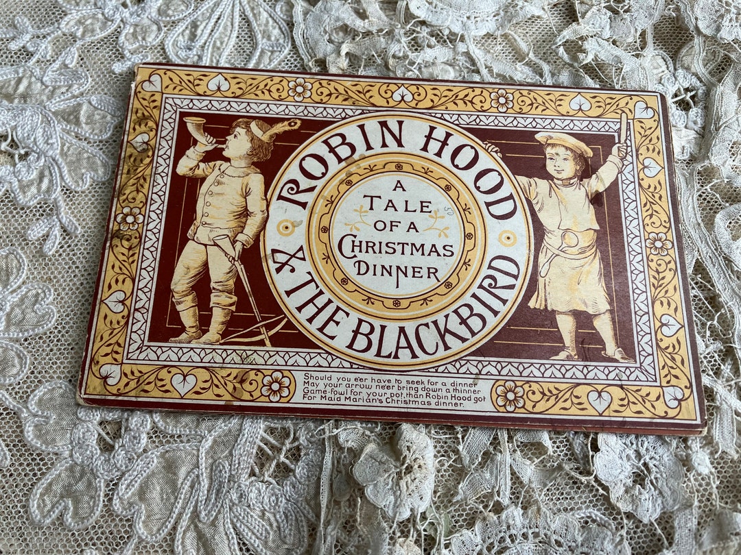 1881 Kate Greenaway robin Hood and the Blackbird Set of Four Card ...