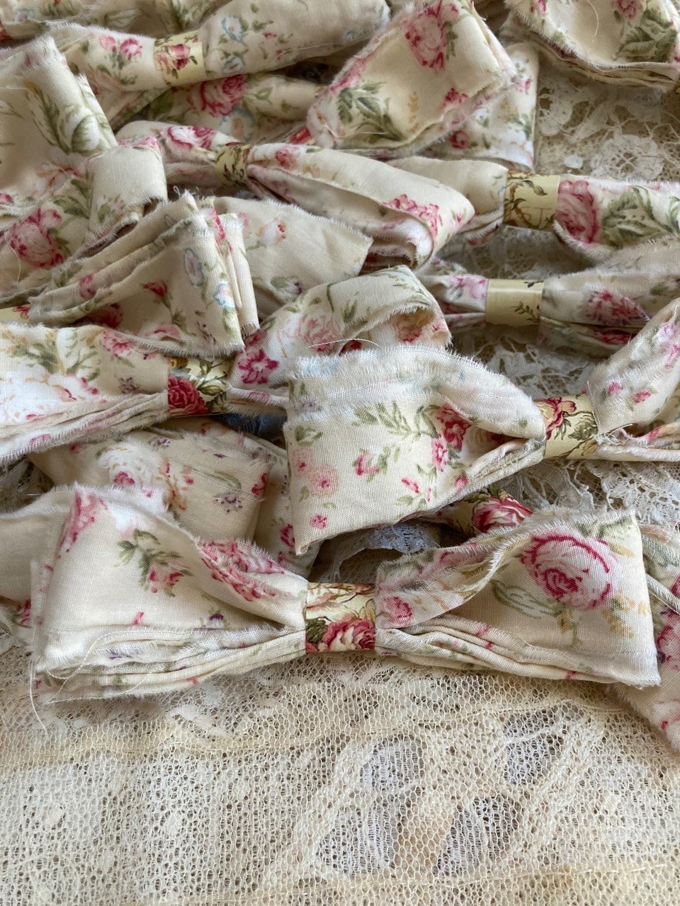 Hand Torn Ribbons Using Vintage Peonies and Roses 100% Soft - Etsy