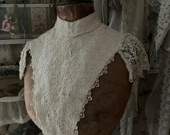 Antique Lace Modesty Panel Collar With Lace Caplets - Etsy