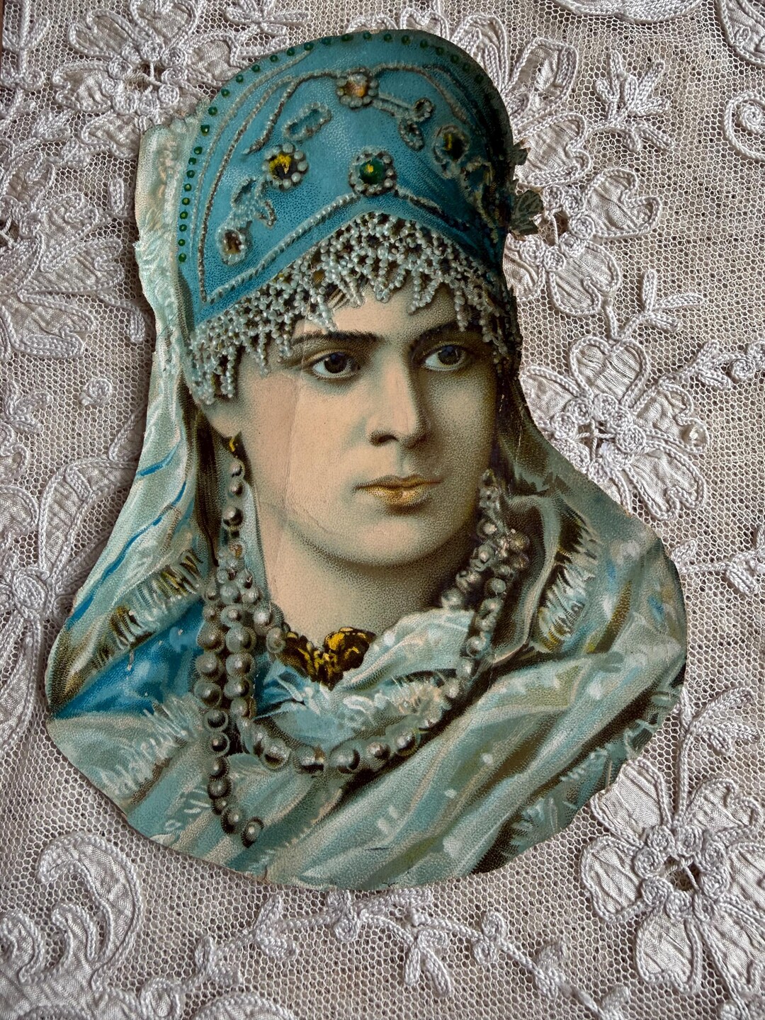 Antique Romanian Princess Featuring a Blue Jewelled Headdress and ...